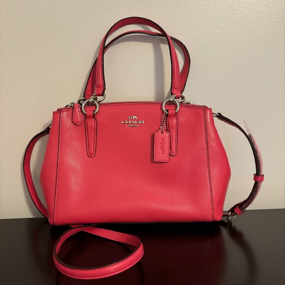 Coach | Bags | Coach Pink Leather Mini Christie Carryall Satchel ...